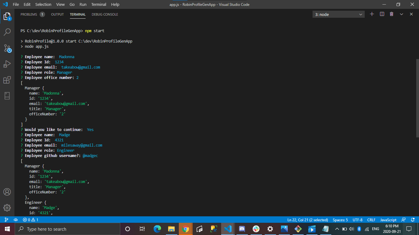 RobinProfileGenerator
